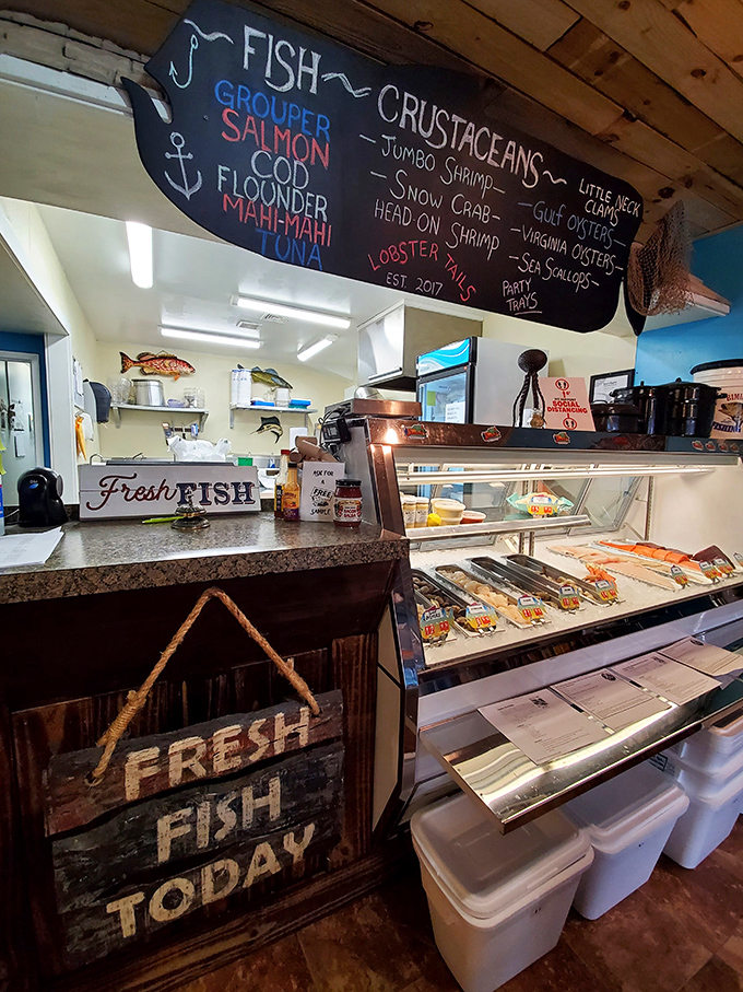 Where the magic happens – the gateway to seafood heaven, where wallets open willingly and stomachs rumble in anticipation.
