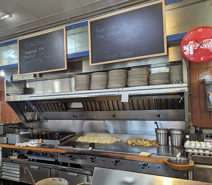 The beating heart of the diner—where short-order wizardry transforms simple ingredients into the comfort food of your dreams.