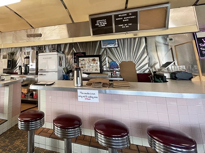 Counter seating isn't just efficient—it's theater with a view of culinary magic happening just feet away. These stools have witnessed countless Ohio stories.