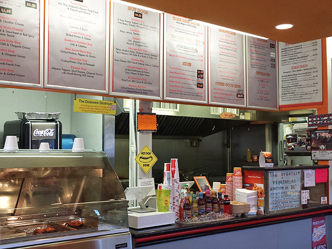 The ordering counter—where dreams are voiced, then fulfilled in the form of hot dogs and chicken that exceed those dreams.