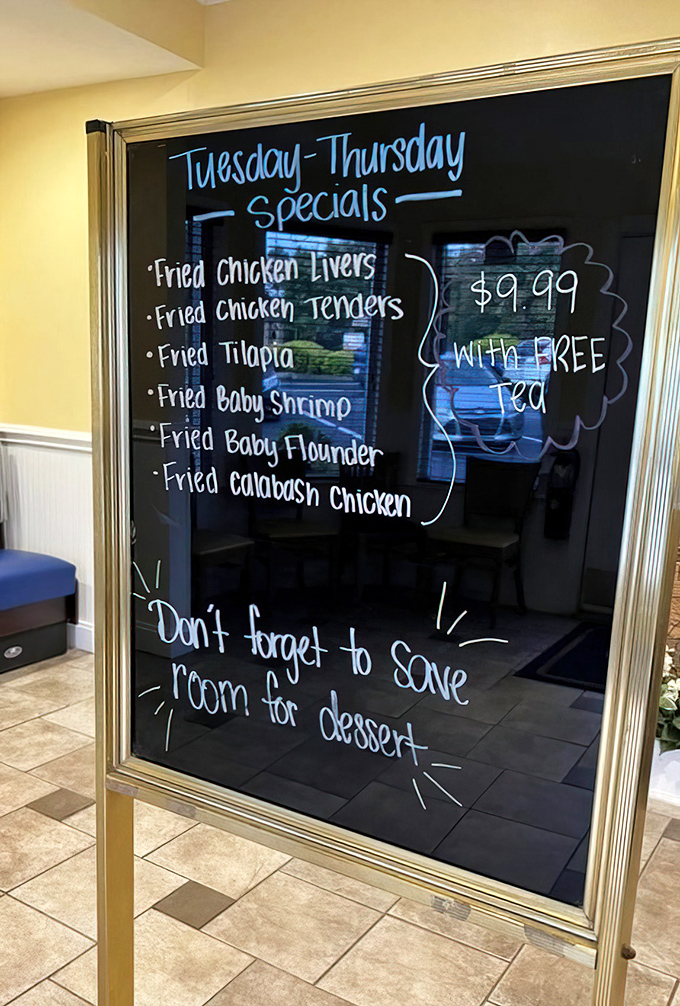 Tuesday through Thursday specials that prove good seafood doesn't have to break the bank – and free tea sweetens the deal.