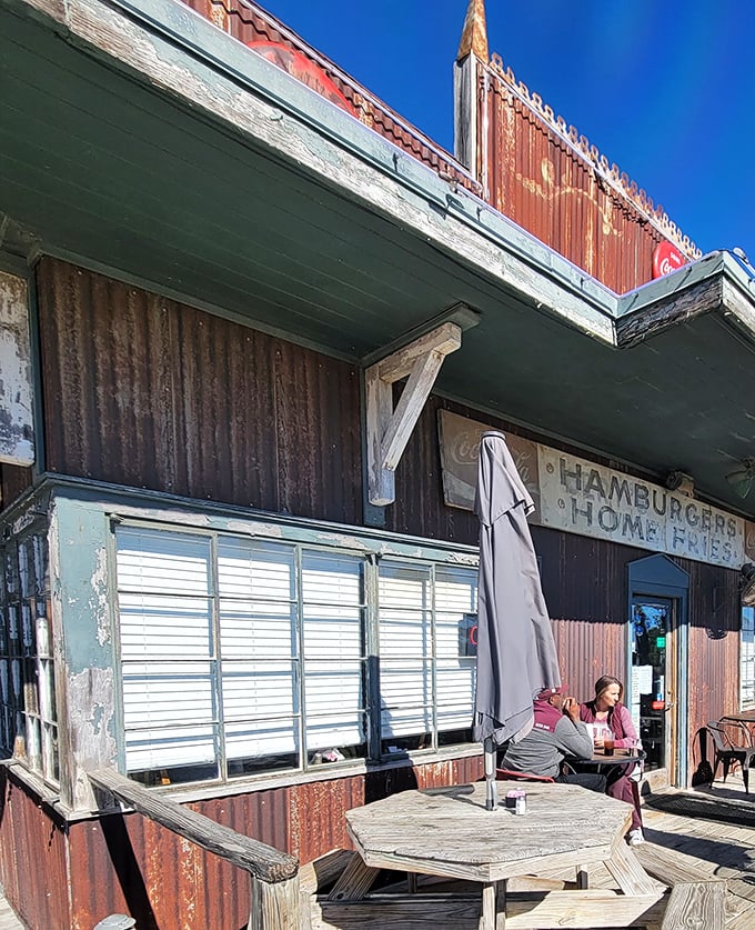 The weathered exterior tells you everything you need to know—this place has withstood trends, fads, and probably a few Texas storms.