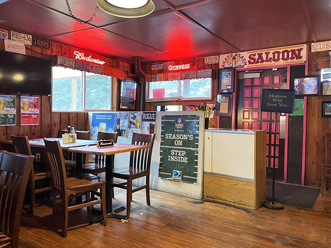 The "Saloon" entrance promises a taste of the Old West, minus the gunfights but keeping all the hearty portions.