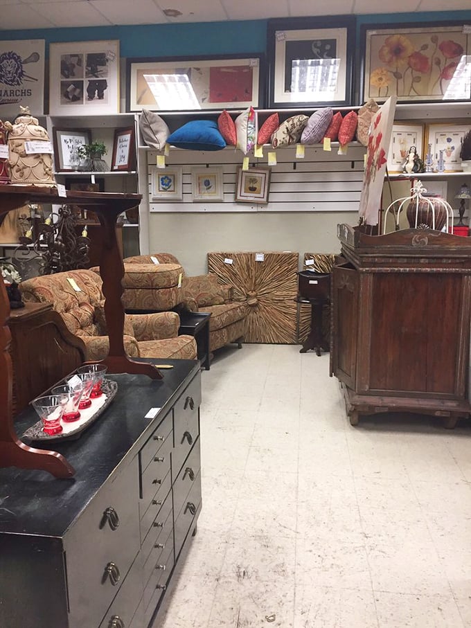 A perfectly staged vignette of comfort and style. This corner showcases the store's knack for creating little worlds within worlds—each shelf a new discovery.