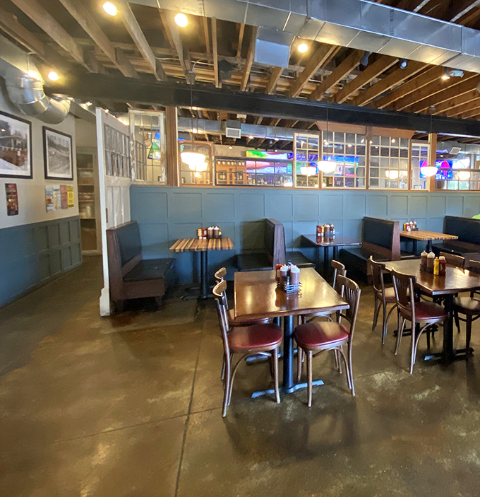 The dining room feels like the living room of that friend who always hosts the best gatherings—comfortable, welcoming, and promising good times.