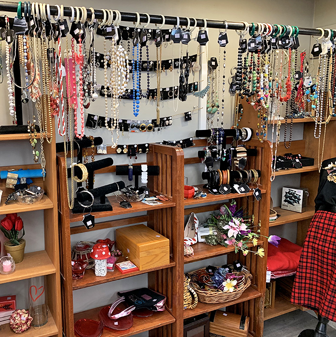Jewelry displays that sparkle with possibility, where one woman's "so last season" becomes another's "where did you find that?"