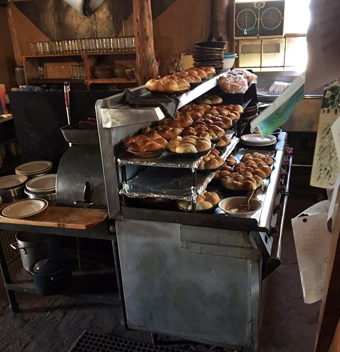 Fresh-baked rolls lined up like soldiers awaiting deployment to tables where they'll be the first casualties of hungry diners.