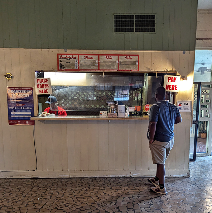 The ordering counter—that magical threshold where dreams of perfect barbecue begin their journey to delicious reality.