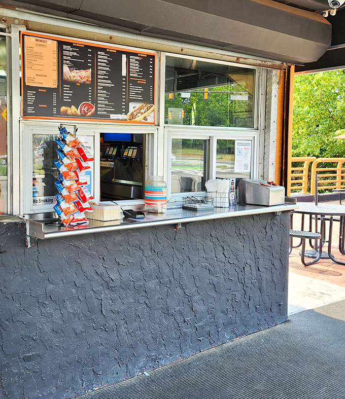 The order counter—where dreams are placed and sandwiches are born. Simple, efficient, and the gateway to deliciousness.