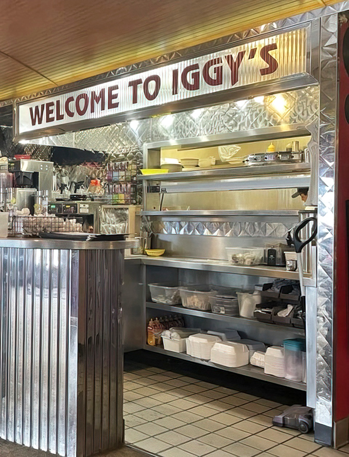 Welcome to Iggy's – three words that promise good things are coming. The pass-through window offers glimpses of culinary magic in progress.