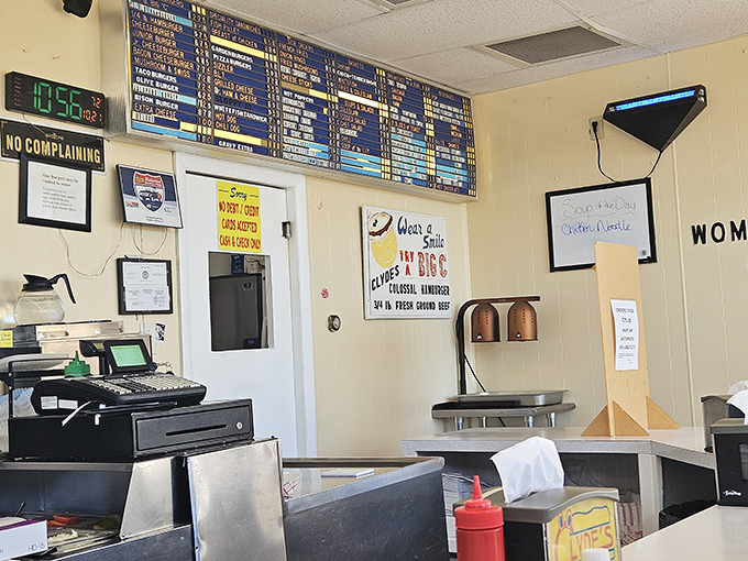 Behind this register, thousands of burger transactions have occurred—each one a ticket to flavor town without the fancy price tag.