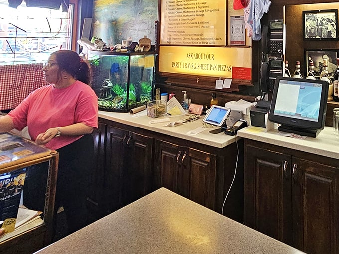 The host station—part command center, part time machine—where the organized chaos of a beloved restaurant has unfolded for decades.
