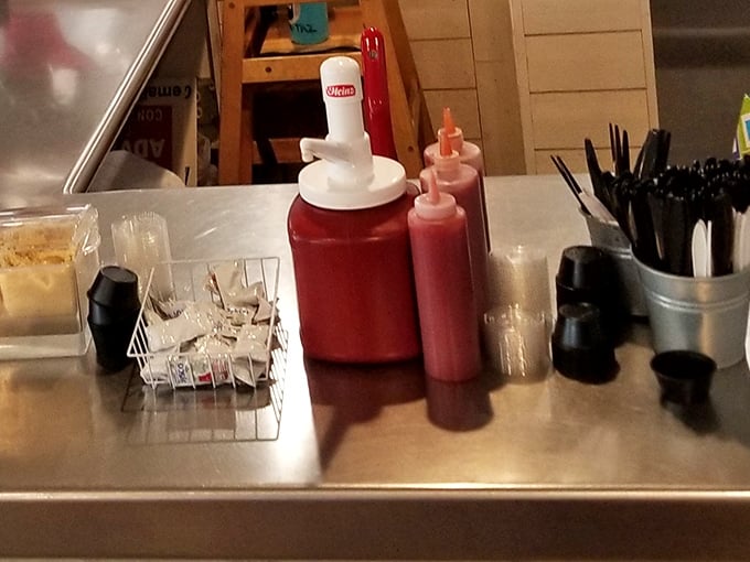 The condiment station – where you can customize your masterpiece. Though with sandwiches this good, less is often more.