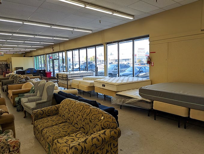 The couch and mattress section – where you can furnish an entire apartment for the price of one new IKEA side table.