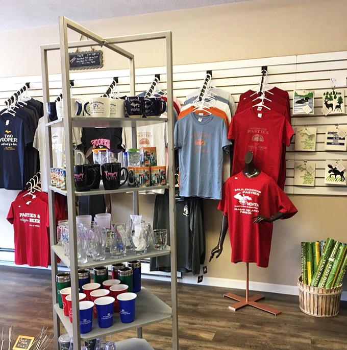 Beyond pasties, Muldoons offers a slice of Michigan to take home – from U.P. themed shirts to glassware that will have you reminiscing about your Munising adventures.