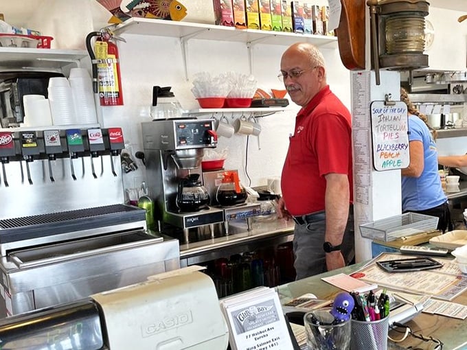 Behind every great seafood joint is someone who knows exactly how long to brew the coffee that follows the chowder.