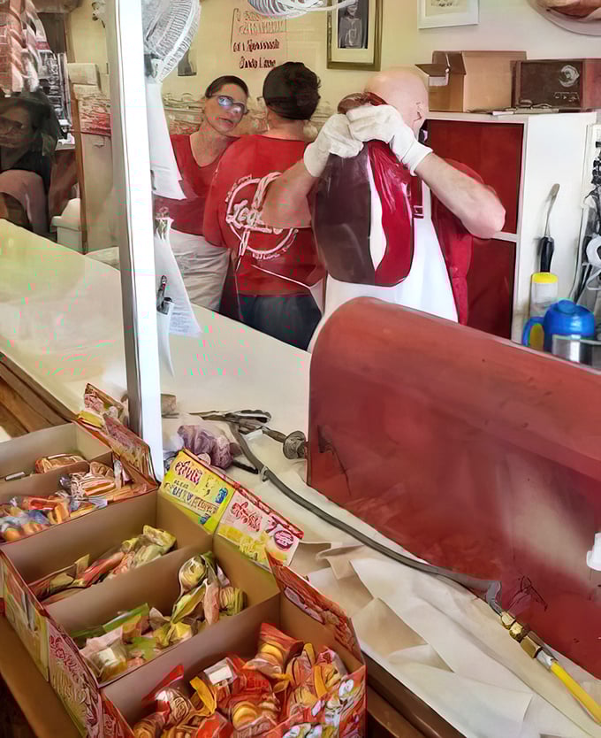 Candy artisans at work—the Michelangelos of the confectionery world, sculpting with sugar instead of marble.