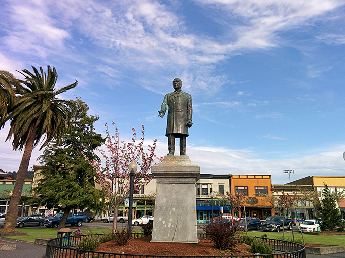 Arcata's historic plaza and statue create a small-town heart with big coastal charm – at prices that won't break yours.