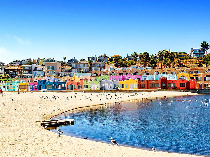 Capitola's rainbow row of beachfront buildings creates California's most cheerful waterfront. Those colors would brighten even the foggiest day!