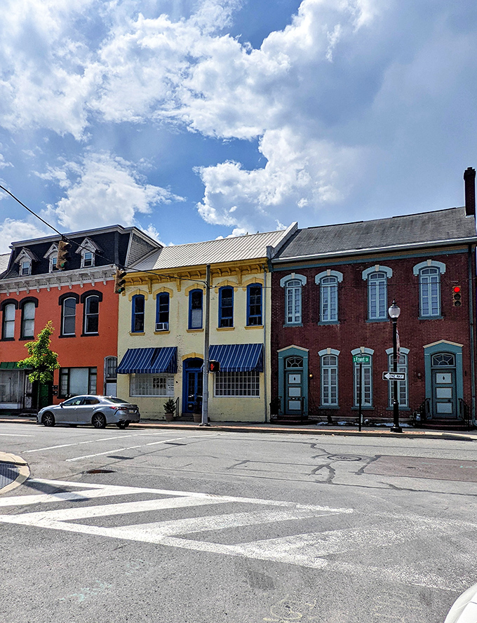 Lewisburg's colorful downtown buildings create a vibrant tapestry of community life and academic energy combined perfectly.