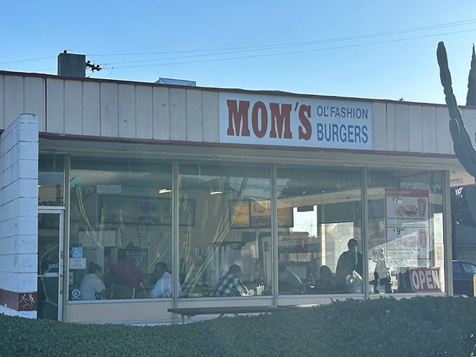 Mom's simple white building is like a time capsule – inside, burgers taste exactly like the ones you remember from childhood, only better.