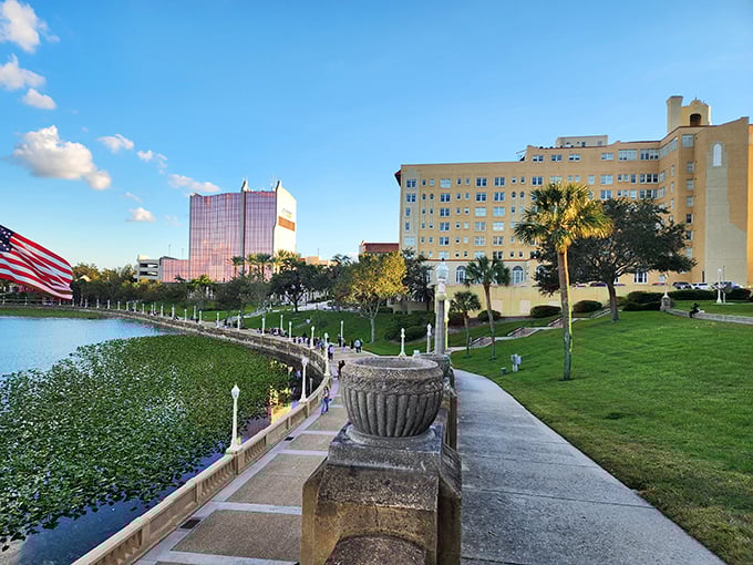 The scenic waterfront paths in Lakeland offer daily doses of natural beauty without coastal community price tags.