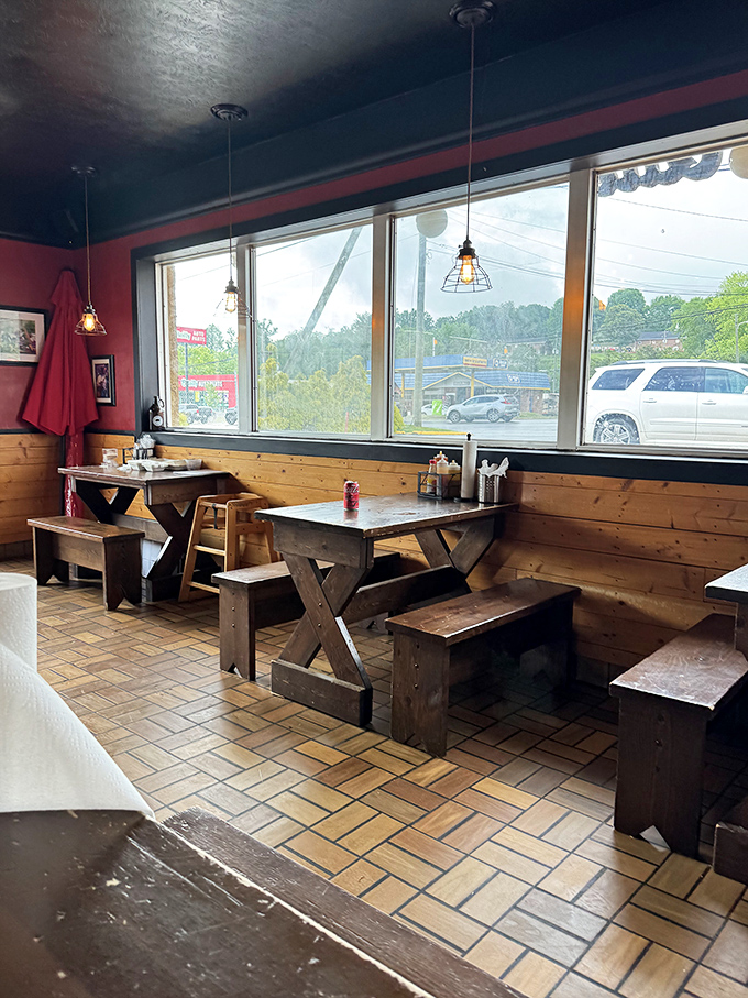 Sunlight streams through windows illuminating wooden tables where countless barbecue epiphanies have occurred—and where yours awaits.