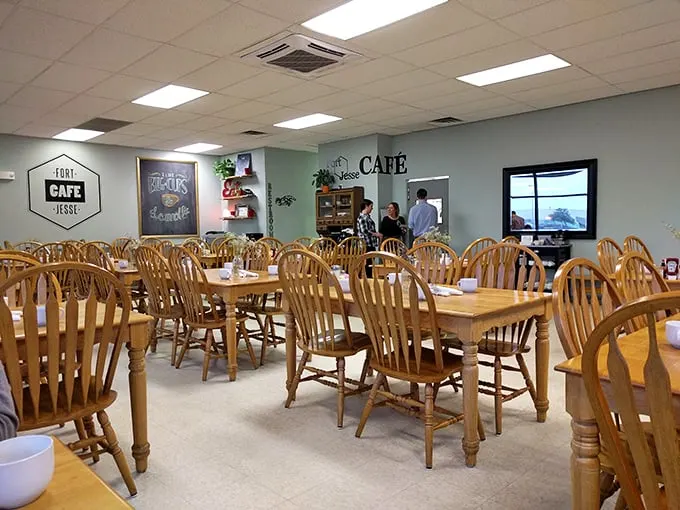 Windsor chairs and wooden tables create that perfect nostalgic vibe – like you've stepped into a diner that time forgot, but the food remembers.