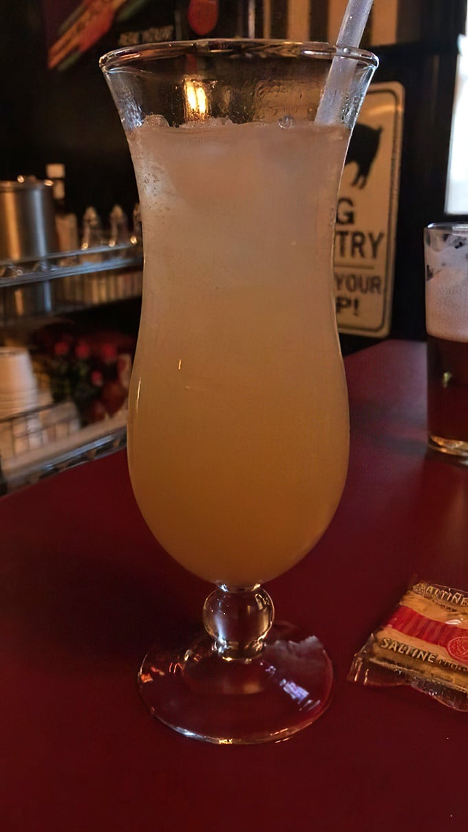 A frosty apple pear spritzer that looks like liquid sunshine—the perfect palate cleanser between bites of smoky, rich barbecue.