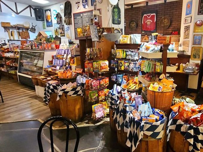Not just snacks—these are edible souvenirs from a country where comfort food is an art form. The blue-checkered baskets add Bavarian street cred.