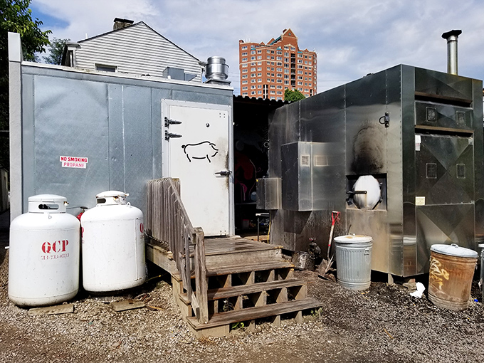 The holy temple of smoke – where pork shoulders and briskets undergo their delicious transformation from ordinary to extraordinary.