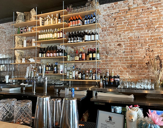That bar setup looks fancier than expected, but don't worry – the focus stays on meat.