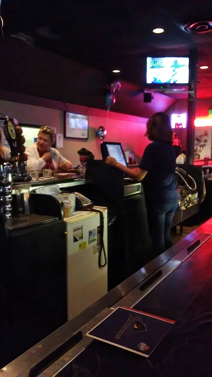 The bar area—where everybody might not know your name yet, but they will by your second visit.