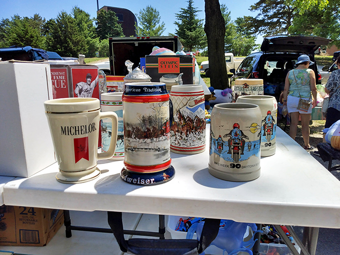 Liquid history preserved in ceramic storytellers. These vintage steins celebrate America's brewing heritage while doubling as conversation-starting décor.