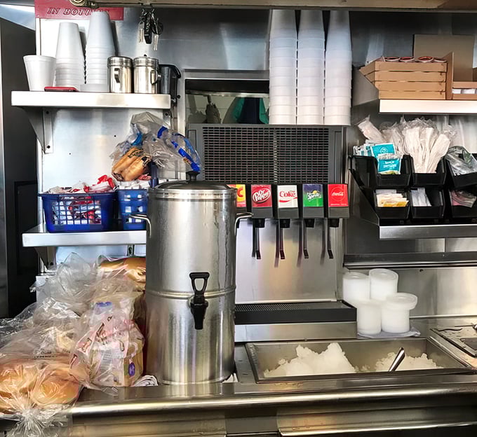 The drink station isn't trying to reinvent the wheel—just serving up the classics that have been washing down great burgers since Truman was in office.