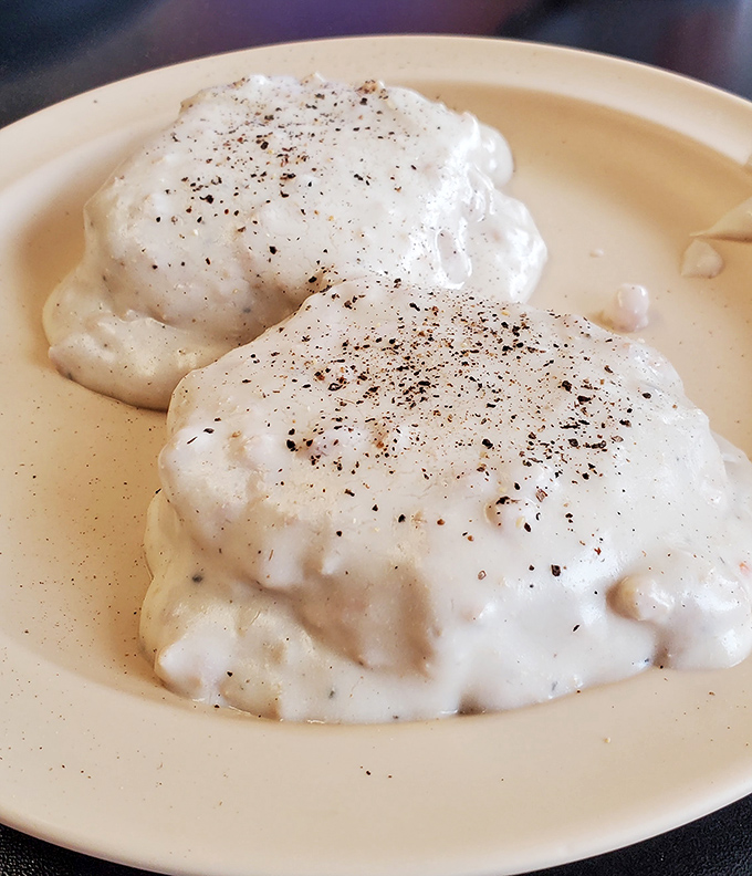 Biscuits drowning in sausage gravy – this is what your taste buds have been searching for.