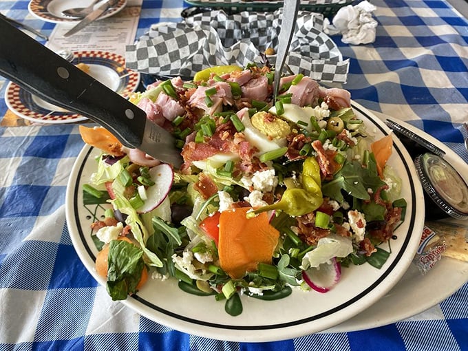 This isn't just a salad—it's a colorful rebellion against boring lunches. Every bite tells a different story.