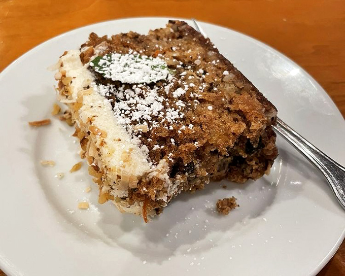 Carrot cake that strikes the perfect balance between virtue and vice—the dessert equivalent of doing yoga before happy hour. 