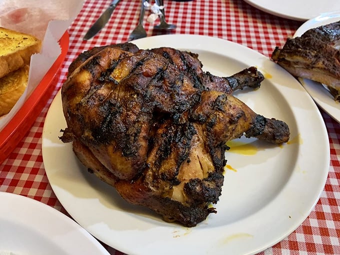 This barbecued chicken flaunts grill marks so perfect they could be teaching a masterclass in the art of backyard cookery.