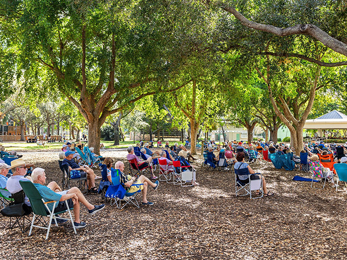 Concerts under the canopy of ancient oaks—Naples' version of surround sound comes with natural air conditioning and zero chance of mosh pits.
