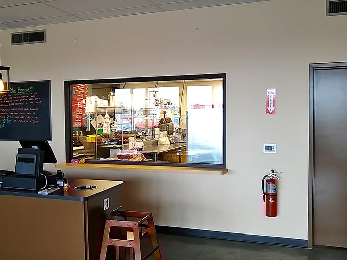 The counter where transactions are brief but meaningful, like a handshake agreement between you and your soon-to-be-favorite meal.
