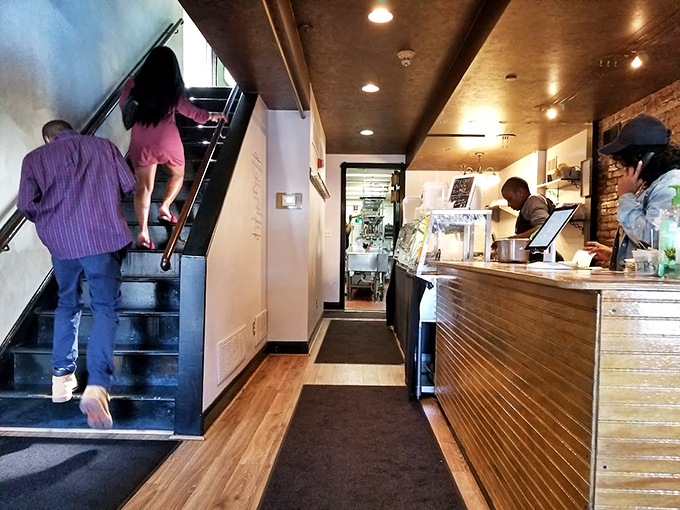 Where the magic happens—the counter where dreams are ordered and delivered in styrofoam containers of joy. Soul food's front line.