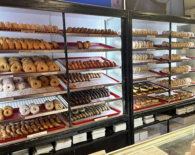 The display case – nature's most perfect rainbow comes in donut form. Choosing just one should qualify as an Olympic sport.