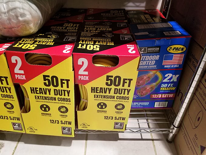 Extension cords galore – because every serious bargain hunter knows that sometimes the most practical finds are the most satisfying.