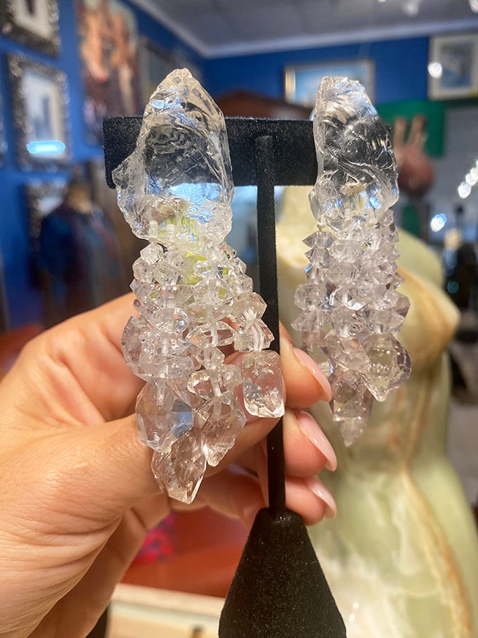 Nature's own artwork—these crystal earrings catch light in ways no human-made jewelry ever could, each facet a miniature prism.