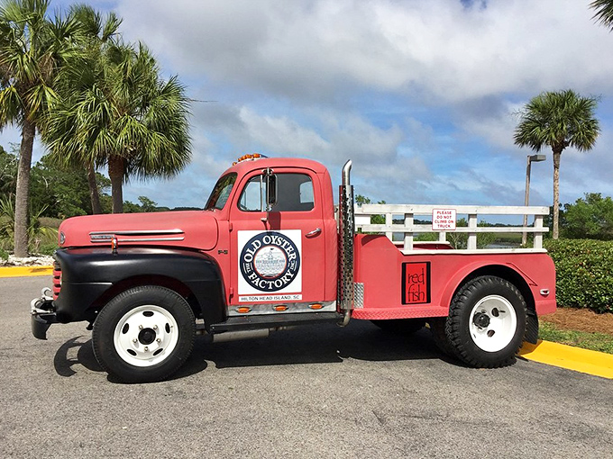 This vintage Ford isn't just transportation—it's a time machine to when things were built to last, much like the restaurant's reputation.