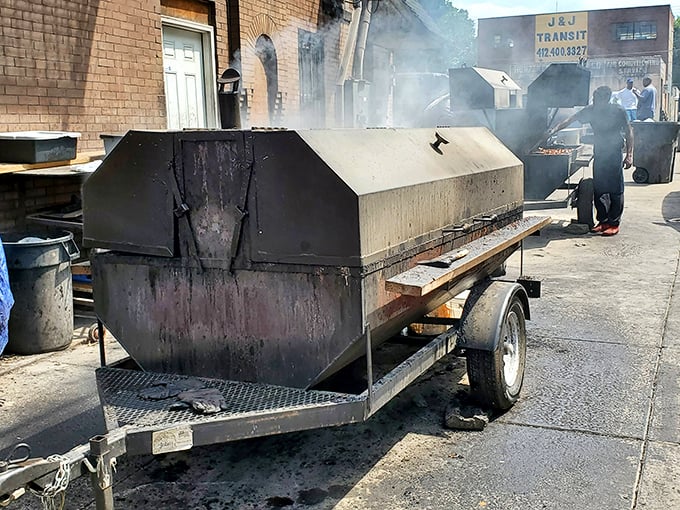 The smoker—barbecue's equivalent of a concert grand piano—where time, temperature, and technique create edible symphonies.