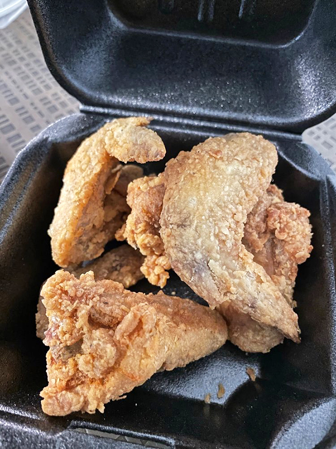 Wings packed with more flavor than should legally fit in such a small container. Each bite is a masterclass in seasoning. 