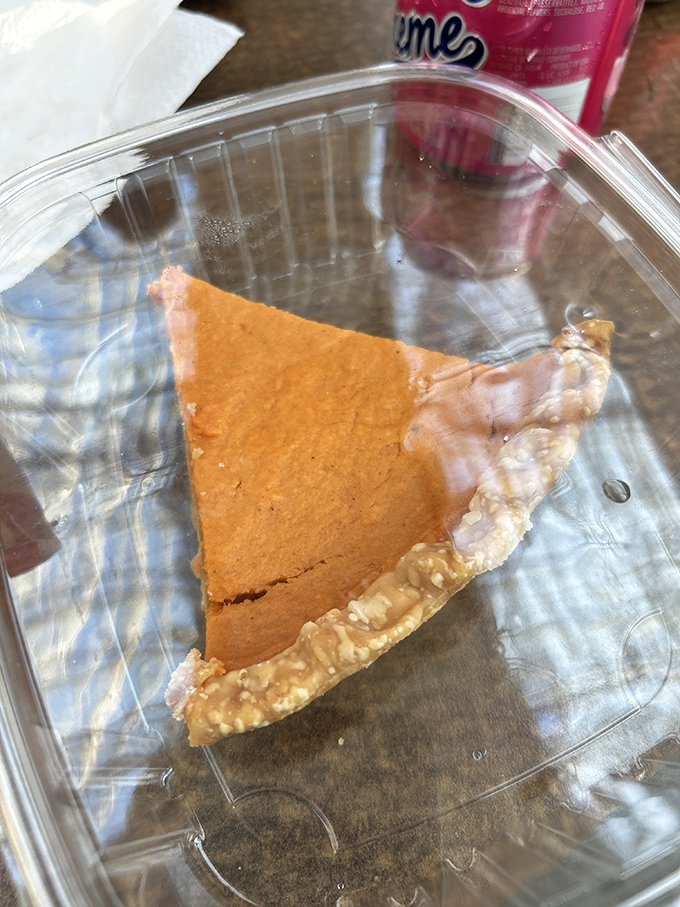 Even dessert doesn't disappoint—this slice of homemade pie is the perfect sweet finale to a savory symphony.
