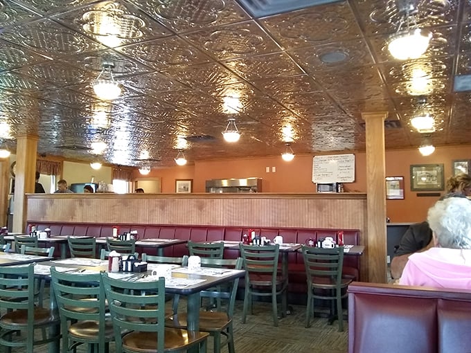 The dining room says "stay awhile" with its unpretentious charm. No one's rushing you out to turn tables here.